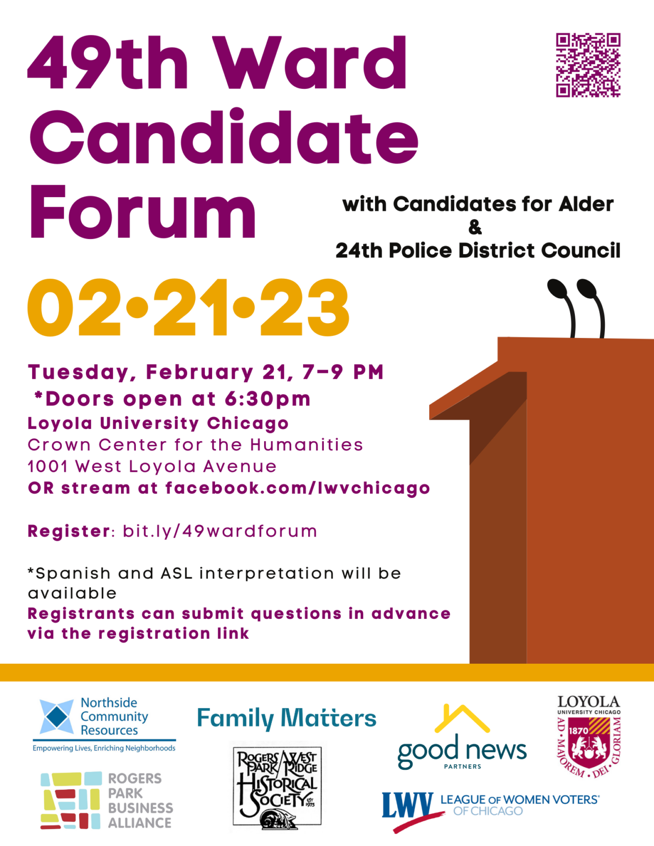 49th Ward Candidate Forum | Rogers Park Business Alliance