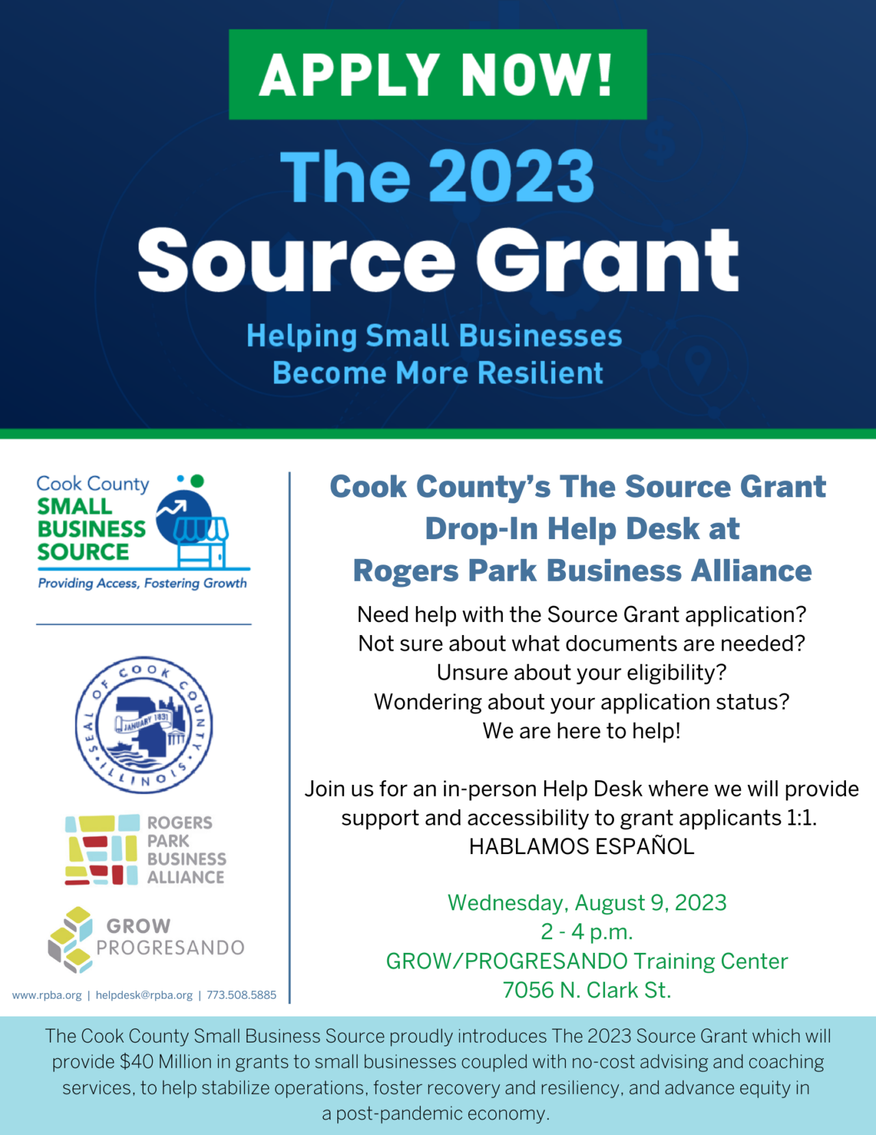 The Source Grant Drop-In Help Desk at Rogers Park Business Alliance ...